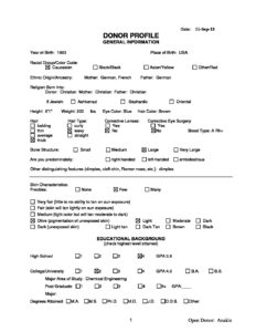Sample donor: Anakin Extended Profile - Seattle Sperm Bank CANADA